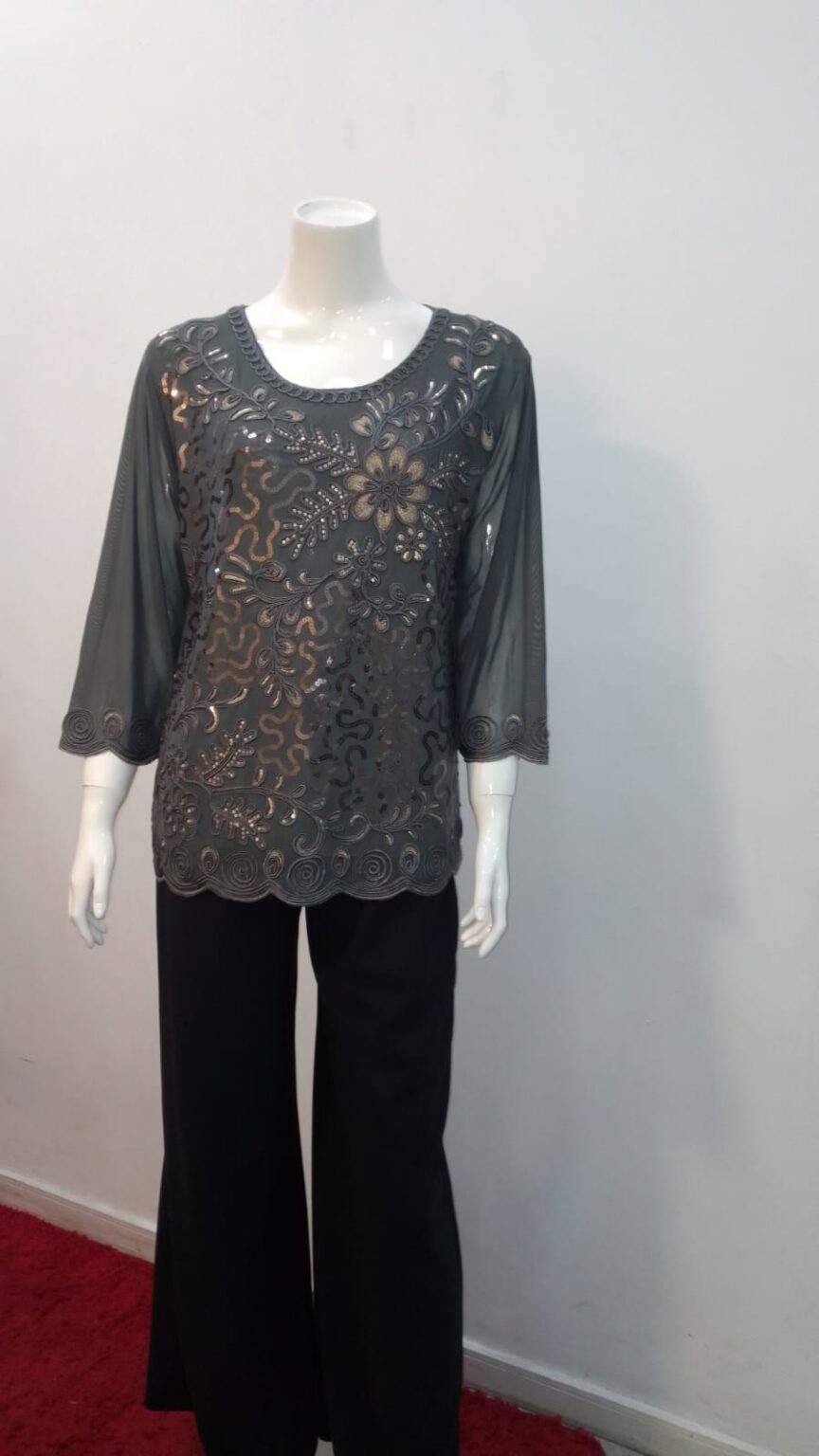 Blusa de Fiesta manga larga gasa – TALISMAN
